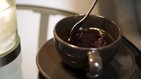 Cup Tea Being Stirred Stirring Tea Stock Footage Video (100% Royalty ...