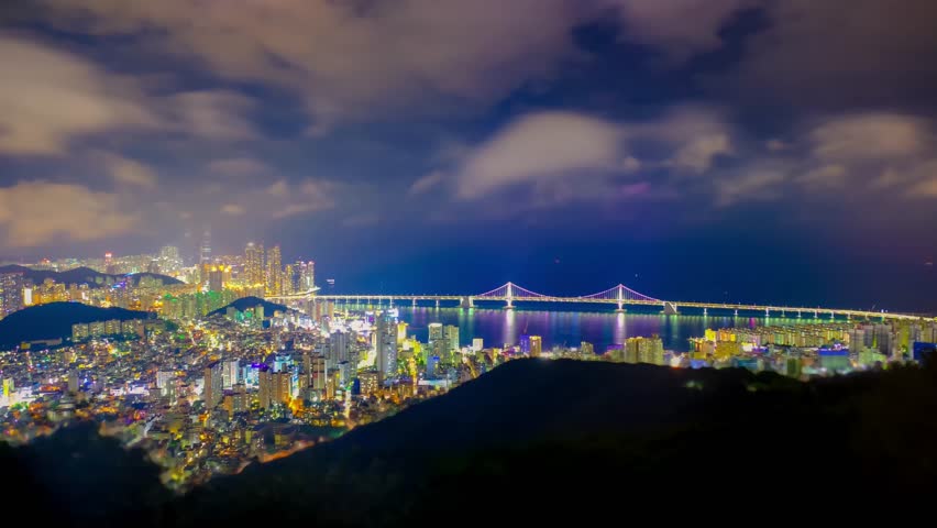 Timelapse Video of Busan Night, 스톡 동영상 비디오(100% 로열티 프리) 1016621524 ...