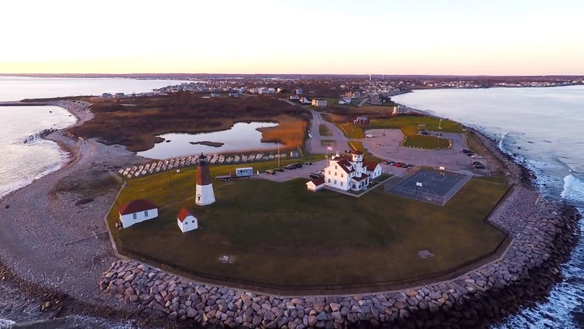 sunset point judith lighthouse narragansett Stock Footage Video (100% ...