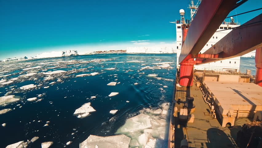 Icebreaker Going Through the Ice Stock Footage Video (100% Royalty-free ...