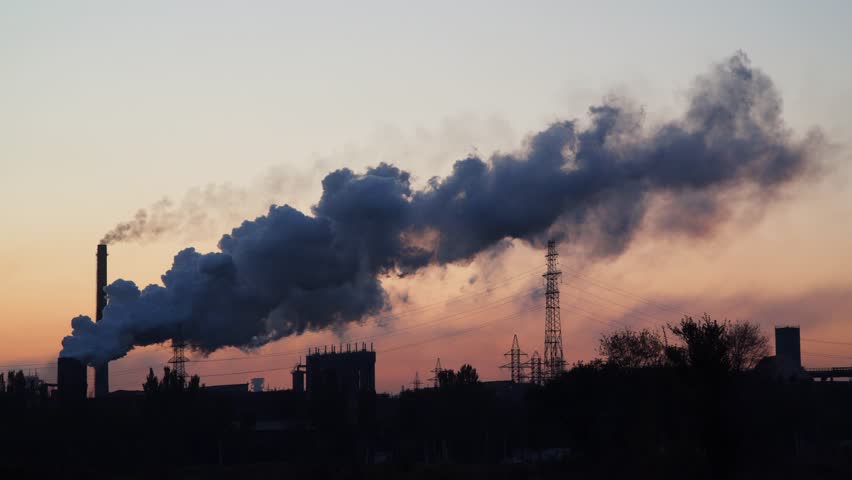 air pollution beautiful sunset over city Stock Footage Video (100% ...