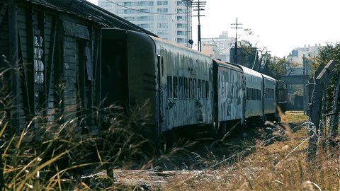 Scrapped Abandoned Train Recycling Yard Retiro Stock Footage Video (100 ...