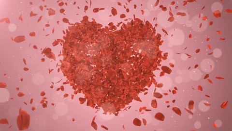 romantic flying red rose flower petals Stock Footage Video (100% ...