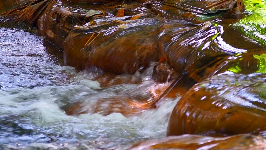 Water Flowing in Stream at Stock Footage Video (100% Royalty-free ...