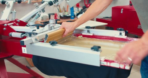 Silk Screen Printing Process Making Print Stock Footage Video (100% ...