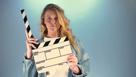 Scared Actress Shooting Movie Scene Young Stock Photo 373017736 ...
