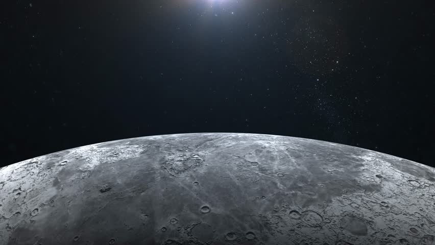 moon flying over surface view space Stock Footage Video (100% Royalty ...