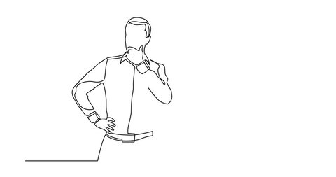 Continuous Line Drawing Woman Confused Thinking Stock Vector (Royalty ...