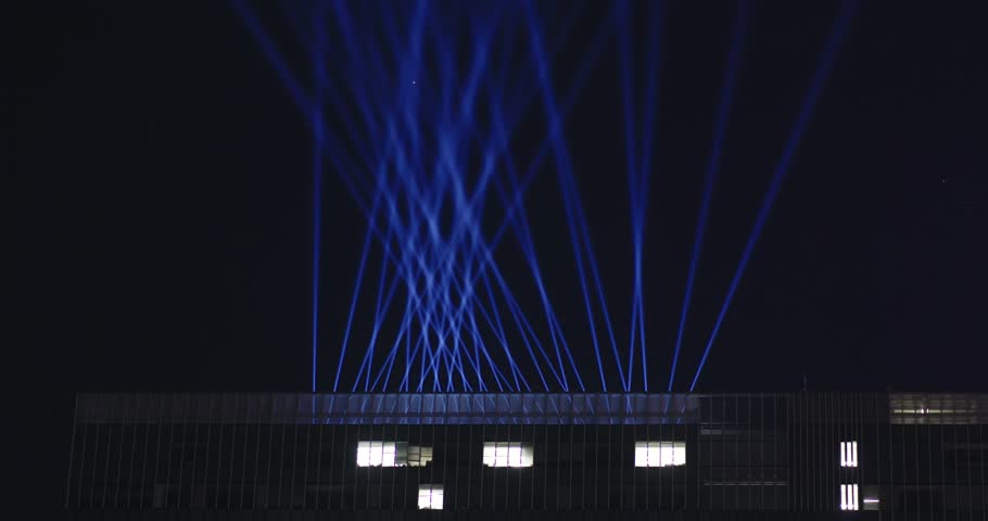 Laser Light Performance at Roof Stock Footage Video (100% Royalty-free ...
