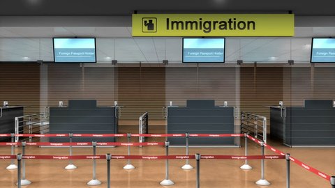 Airport Immigration Counter 3d Animation Stock Footage Video (100% ...