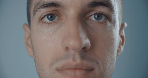 Face Portrait Young Man On Neutral Stock Footage Video (100% Royalty ...