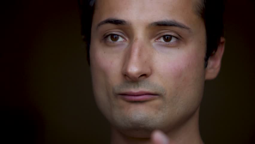 flirting brunette woman bites her lips Stock Footage Video (100% ...