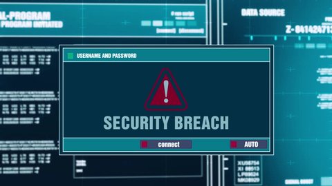 Security Breach Warning Notification Generated On Stock Footage Video ...