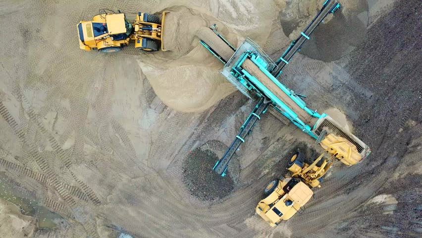 Sand Mining Industry. Bulldozer Machine. Stock Footage Video (100% ...