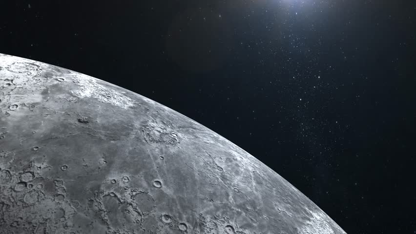 moon flying over surface horizon turned Stock Footage Video (100% ...