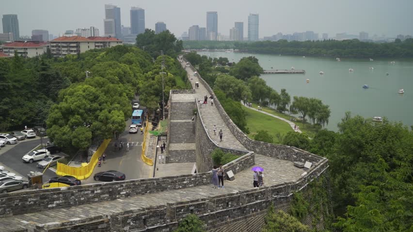 Nanjing from the old city wall in Nanjing, China image - Free stock ...