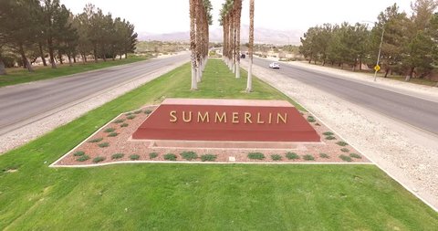 Summerlin Sign Las Vegas Aerial Footage Stock Footage Video (100% ...