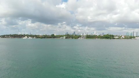 Aerial View Star Island Miami Downtown Stock Footage Video (100% ...