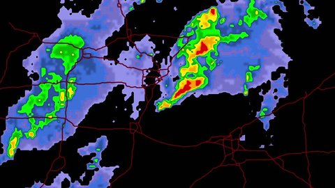 Severe Thunderstorms Tornado Warning Seen On Stock Footage Video (100% ...