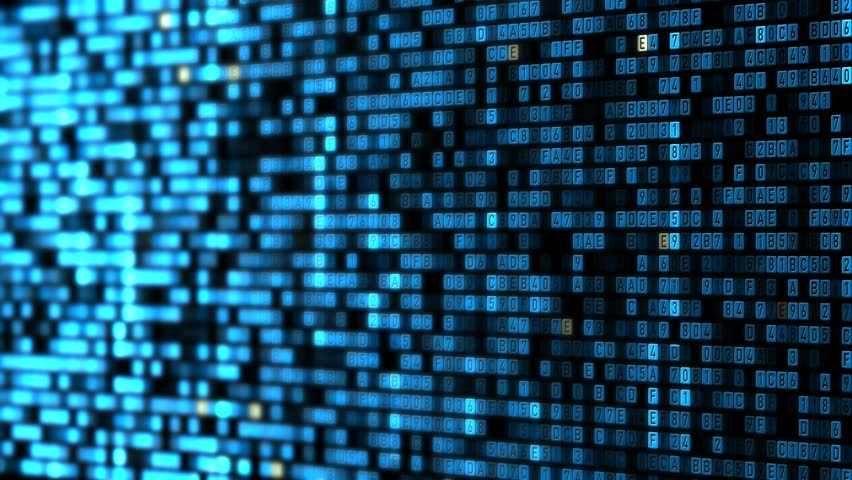 Digital Hexadecimal Background. Big Data Stock Footage Video (100% ...