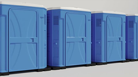 Camera Flies Around Toilets Porta Potty Stock Footage Video (100% ...