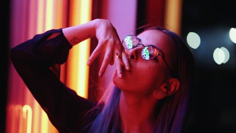 Millennial Cool Pretty Girl Unusual Dyed Stock Footage Video (100% ...