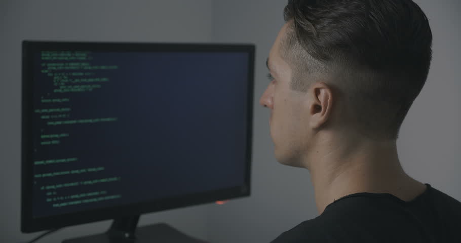 Hacker Programmer Writing Green Code Stock Footage Video (100% Royalty ...