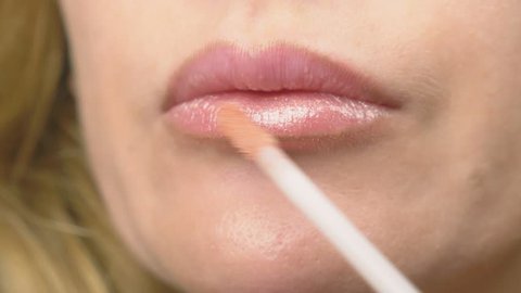 Super Closeup Slowmotion 4k Woman Painting Stock Footage Video (100% ...