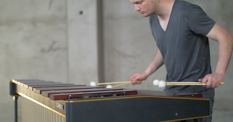 Body Head Man Playing Marimba Grey Stock Footage Video (100% Royalty ...