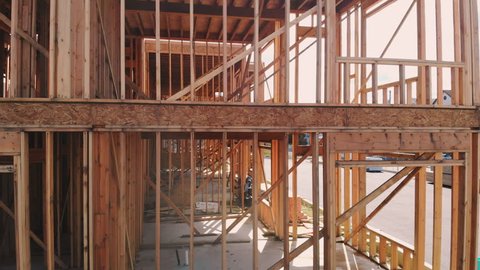 Wood Building Frame Multifamily Housing Construction Stock Footage ...