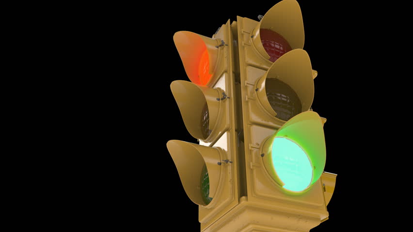 retro traffic lights against black background Stock Footage Video (100% ...