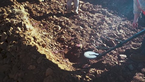 Metal Detector Being Held Over Exposed Stock Footage Video (100% ...