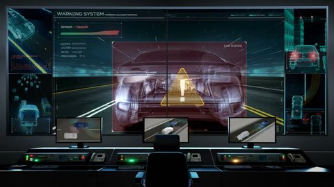Main Traffic Control Room Autonomous Driving Stock Footage Video (100% ...