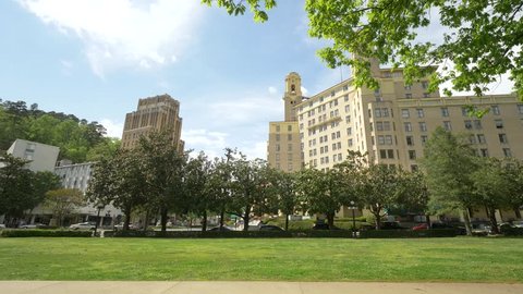 Historic Buildings Trees Downtown Midwestern City Stock Footage Video ...