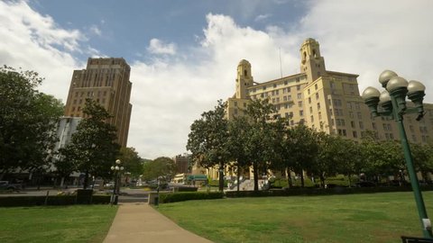 Historic Buildings Trees Downtown Midwestern City Stock Footage Video ...