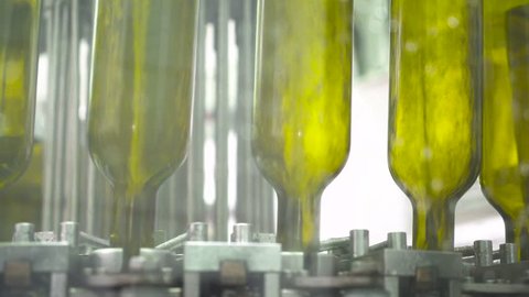 Automated Wine Bottling Production Line Cleaning Stock Footage Video ...