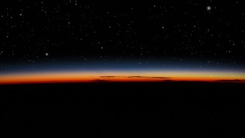Space Sunrise Earth Rotating Horizontal Horizon Stock Footage Video ...