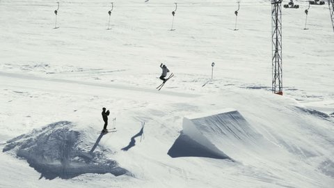 Cinemagraph Ski Jumping Scene Drag Ski Stock Footage Video (100% ...
