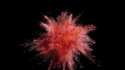 Explosion Red Powder On Black Background Stock Photo (Edit Now) 385210156