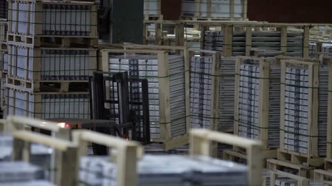 Loader Transport Container Heating Radiator Warehouse Stock Footage ...