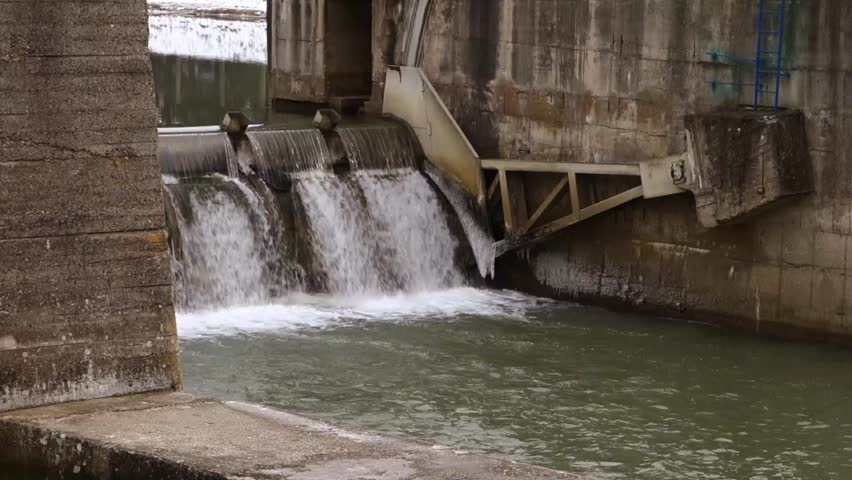 Running Water On the Dam Stock Footage Video (100% Royalty-free ...