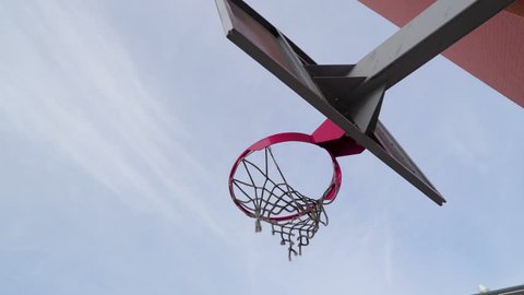 Red Basketball Ring On Basketball Court Stock Footage Video (100% ...