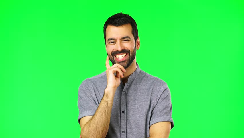 Handsome Man On Green Screen Stock Footage Video (100% Royalty-free ...