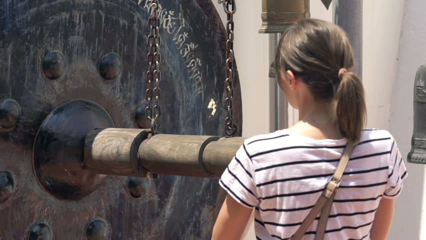 Woman Hit Gong, Bell in Stock Footage Video (100% Royalty-free ...
