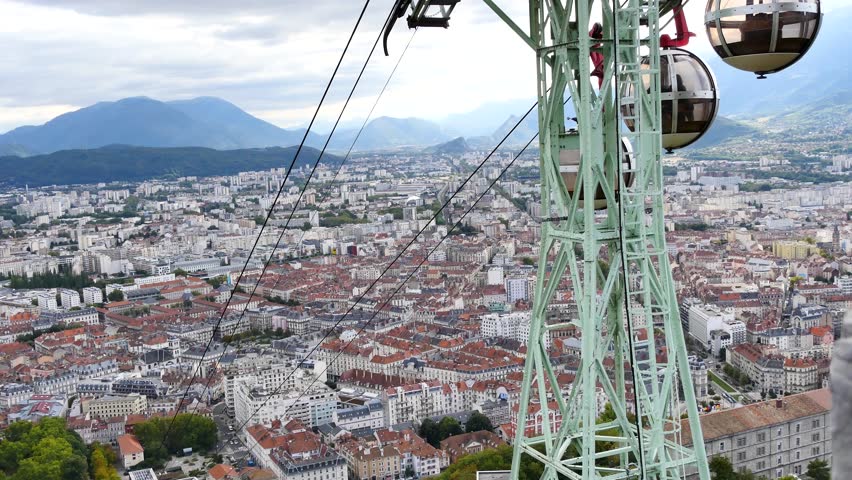 Cable Cars in Cityscape in Grenoble, France image - Free stock photo ...