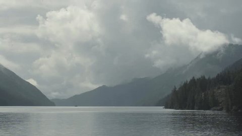 Clouds Hanging Dramatically Over Tahsis Inlet Stock Footage Video (100% ...