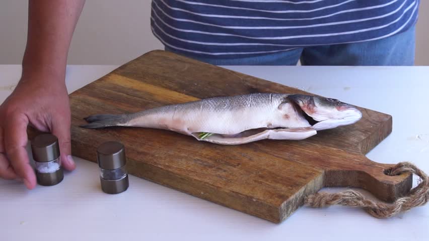 Fresh Sea Fish Preparation Stock Footage Video (100% Royalty-free ...