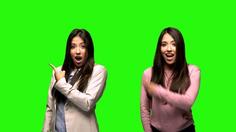 Three Women Point Laugh Medium Shot Stock Footage Video (100% Royalty ...