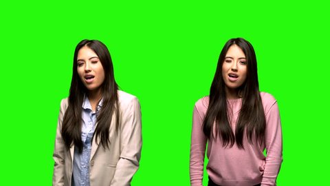 Three Women Point Laugh Medium Shot Stock Footage Video (100% Royalty ...