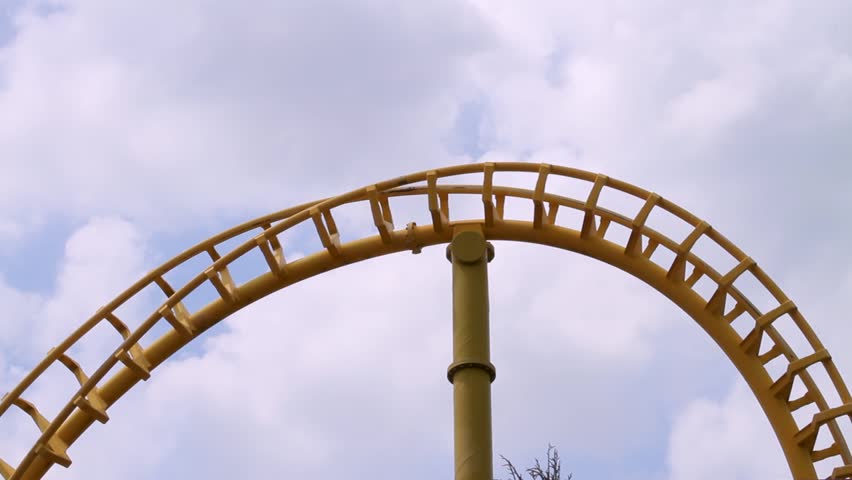 Inverted Roller Coaster Flying Over Stock Footage Video (100% Royalty ...